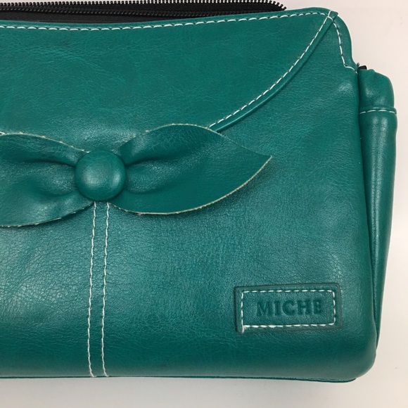 Miche | Bags | Miche Blue Thick Clutch W Bow And Side Pockets | Poshmark